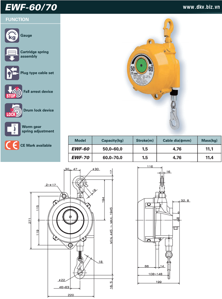 DKV VIET NAM CO.,LTD - Pa lăng cân bằng Endo EWF-70
