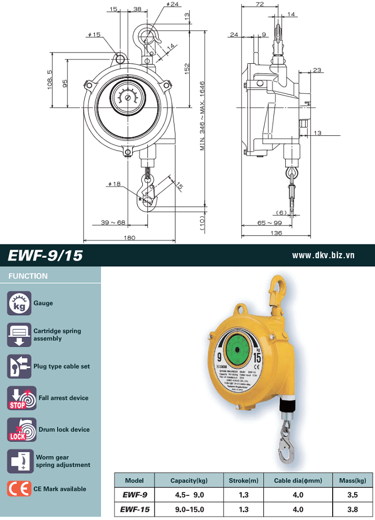 DKV VIET NAM CO.,LTD - Pa lăng cân bằng Endo EWF-9