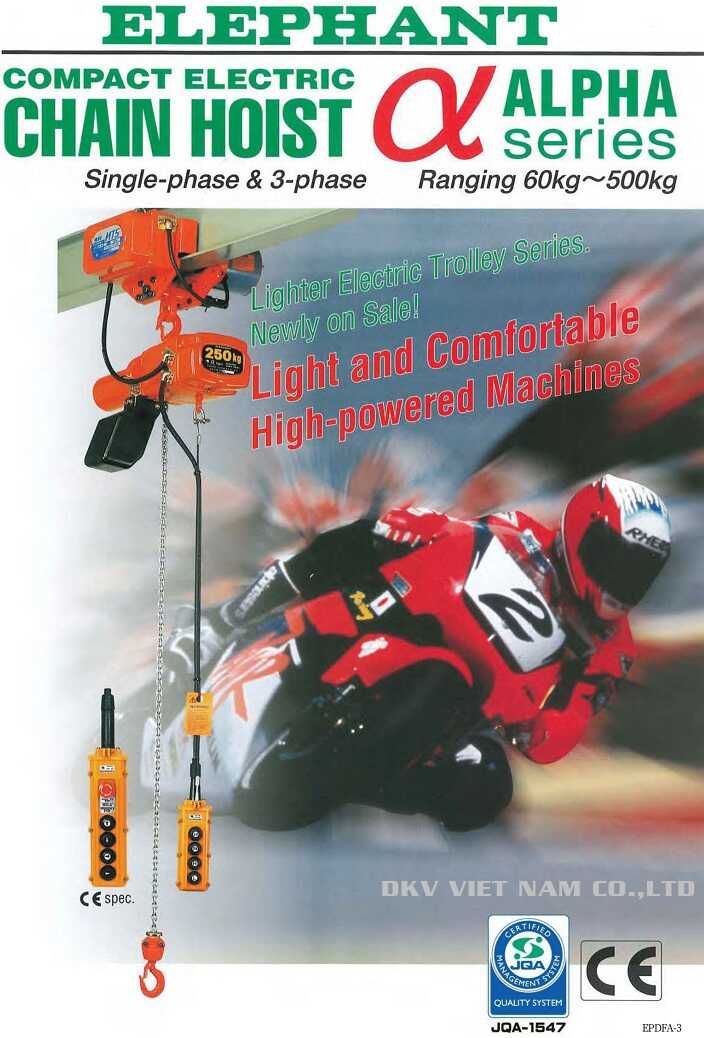 DKV VIET NAM CO.,LTD - Pa lăng xích điện Elephant HVP-025