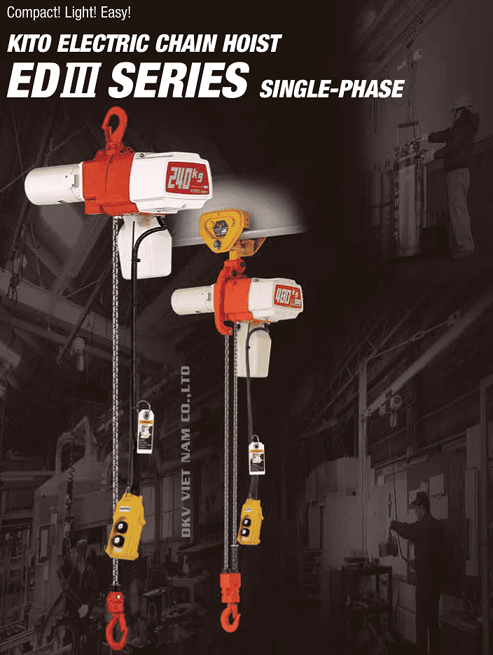 Pa lăng xích điện 100 kg Kito ED10S - DKV VIETNAM CO., LTD