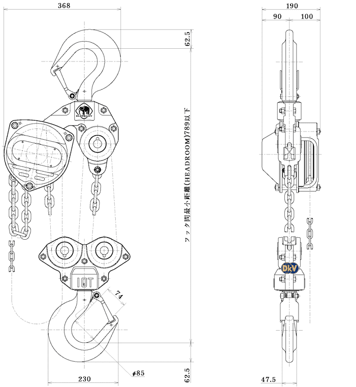 DKV VIET NAM CO.,LTD - Pa lăng xích kéo tay Elephant H-10