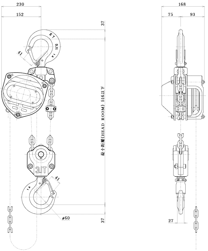 DKV VIET NAM CO.,LTD - Pa lăng xích kéo tay Elephant H-3.1