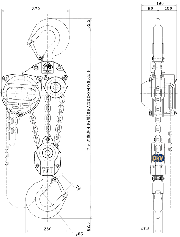 DKV VIET NAM CO.,LTD - Pa lăng xích kéo tay Elephant H-7.5