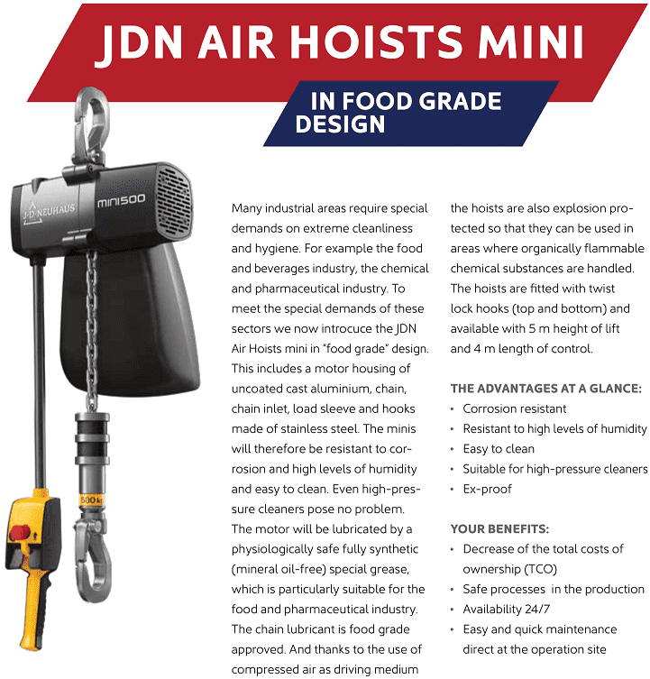 DKV VIET NAM CO.,LTD - Pa lăng xích khí nén JDN MINI 250-SP